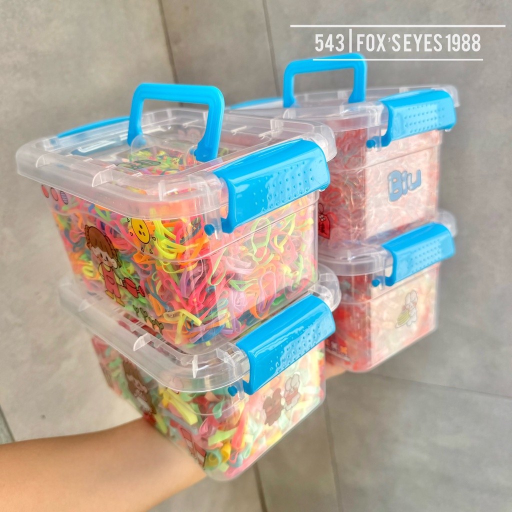 Hộp Nắp Gài Có Quai Sticker 150g Dây Thun Cột Tóc Thái Co Giãn Không ...
