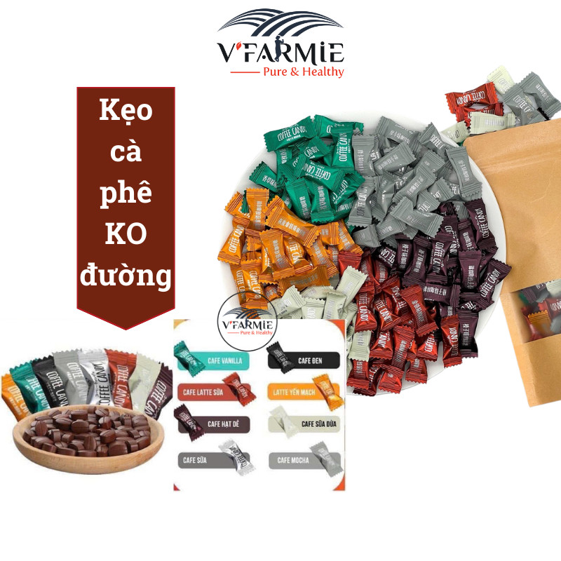 Kẹo cà phê không đường viên nén Coffee Candy 100g có khoảng 100 viên ...