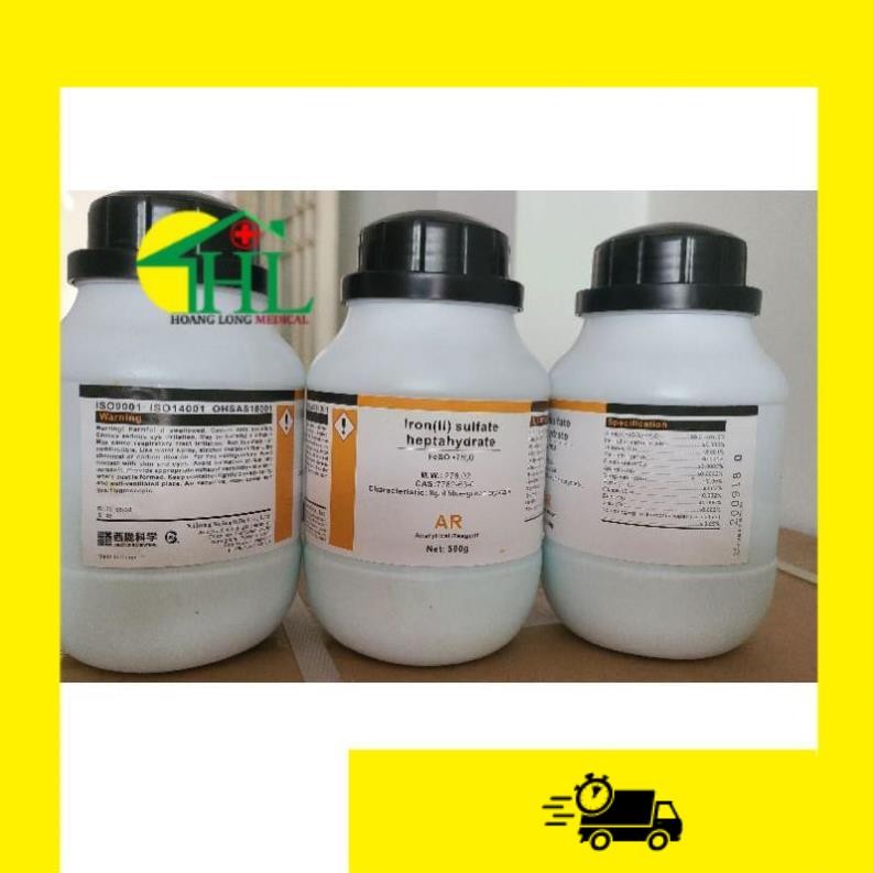Hóa chất : Iron(II) Sulfate Heptahydrate FeSO4.7H2O 500g - Sắt II ...