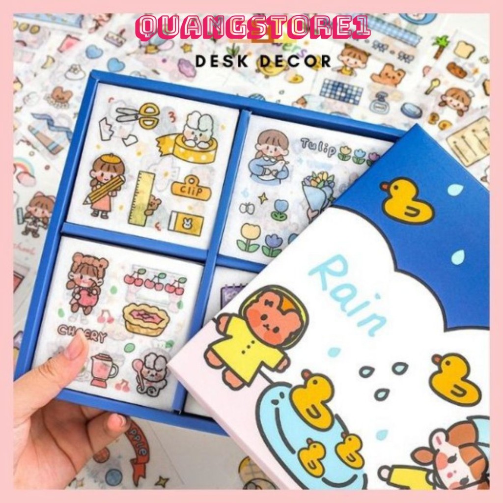Sticker 100 tấm, Hộp quà tặng Sticker 100 tấm dán hoạt hình trang trí ...