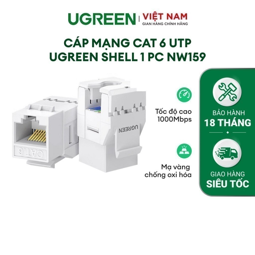 Đầu nối cáp mạng Cat 6 UTP UGREEN Shell 1 pc NW159 | Tốc độ cao ...