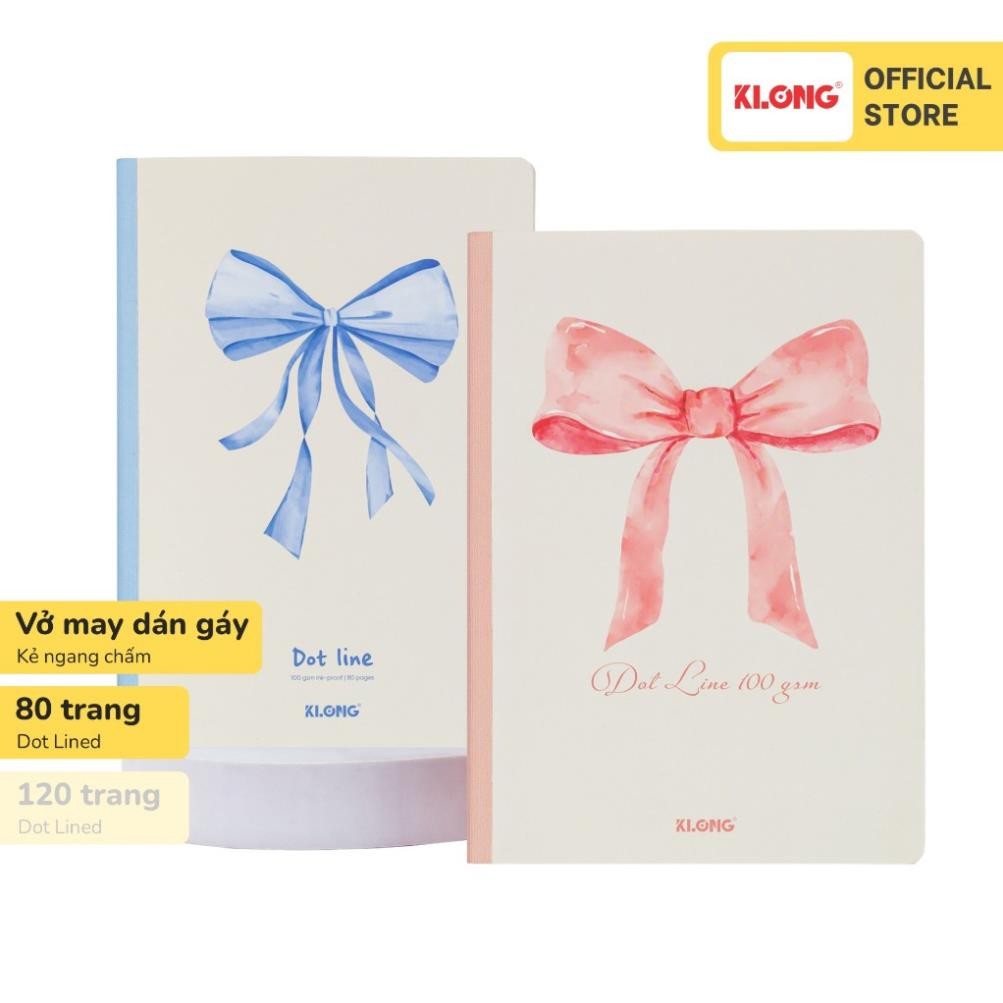 Vở kẻ ngang chấm may dán gáy Pastel Coquette KLONG B5 100GSM 80 120 ...