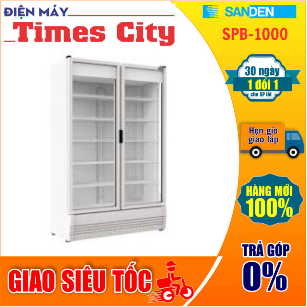 Tủ mát Sanden inverter 1000L SPB-1000 nhập khẩu Thái Lan, có sấy kính ...