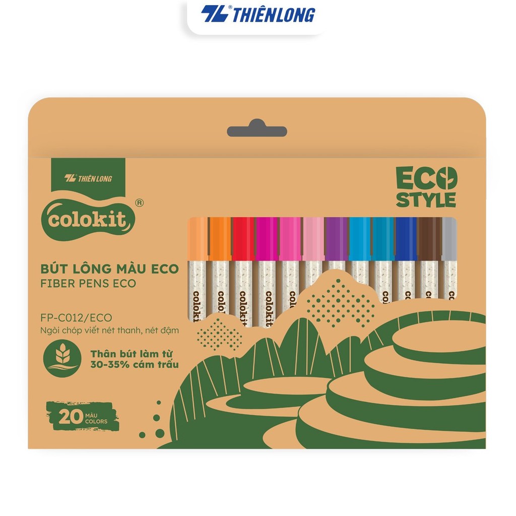 Bút lông 20 màu Fiber Pen Thiên Long Colokit ECO Style FP-C012/ECO ...