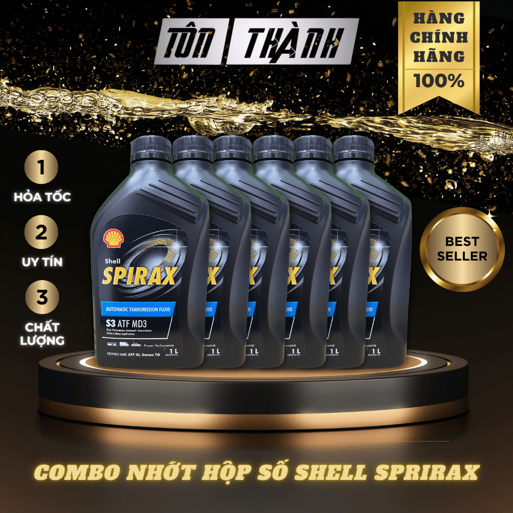 [ Combo ATF ] Dầu hộp số - trợ lực tay lái Shell Spirax S3 ATF (1lít ...
