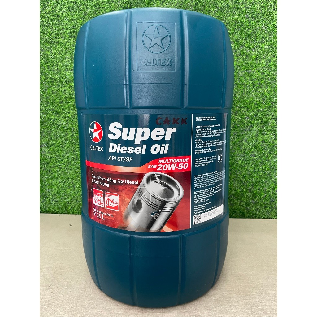 [ HÀNG CHÍNH HÃNG ] Dầu động cơ Oto Caltex Super Diesel Oil 20W50 (25L ...