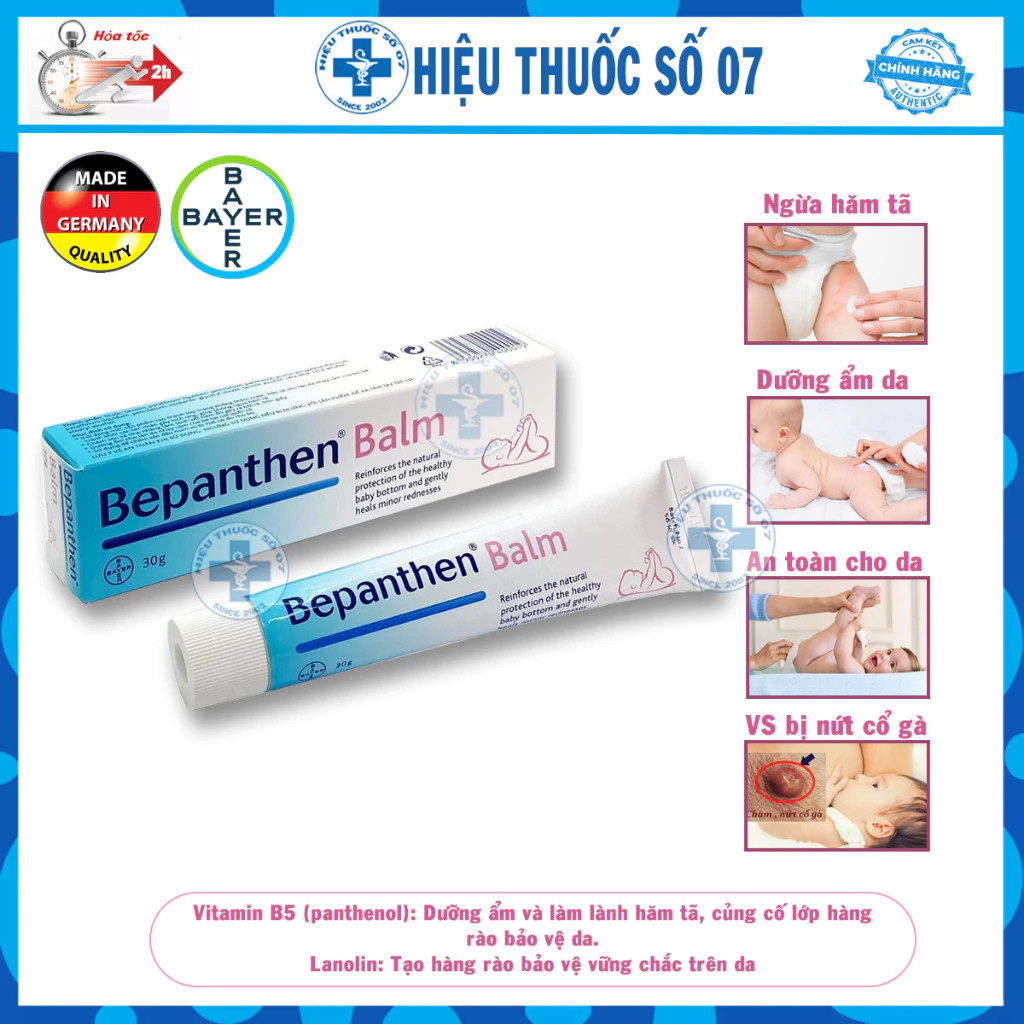 Bepanthen Balm Kem chống hăm Hàng chính hãng mẫu mới 2021 - Tuýp 30g ...