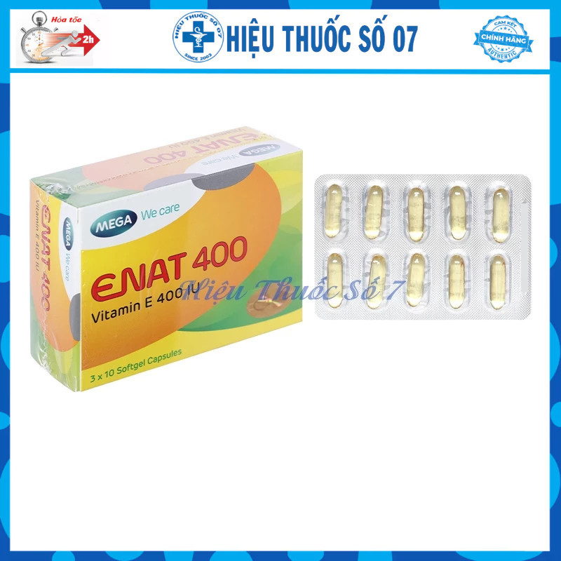 ENAT 400 - Natural Vitamin E 400 UI (Hộp 30 viên) - Viên uống giúp da ...
