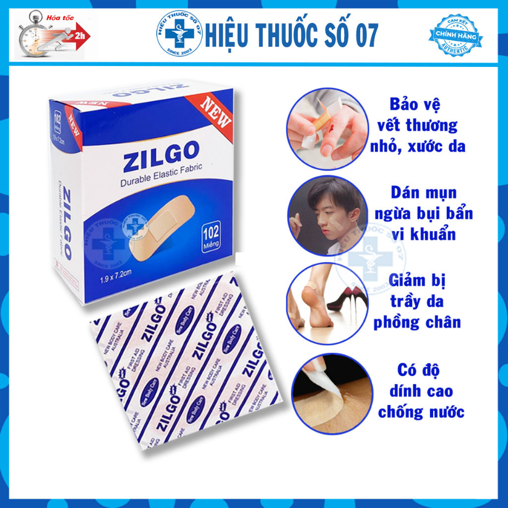 Băng cá nhân Zilgo - Băng gâu, băng y tế sơ cứu vết thương, cầm máu ...