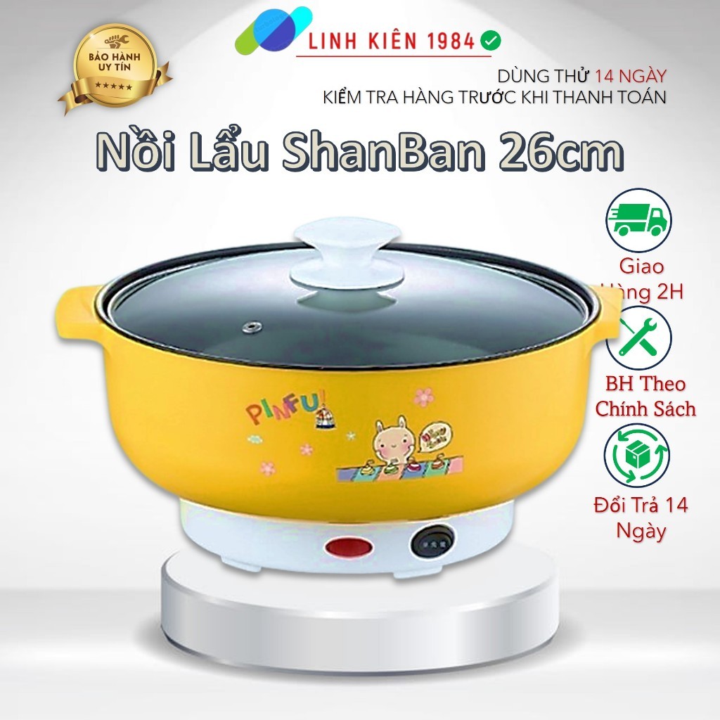 Nồi Lẩu Điện Siêu Tốc Đa Năng SHANBAN 1000W - 26CM | Shopee Việt Nam
