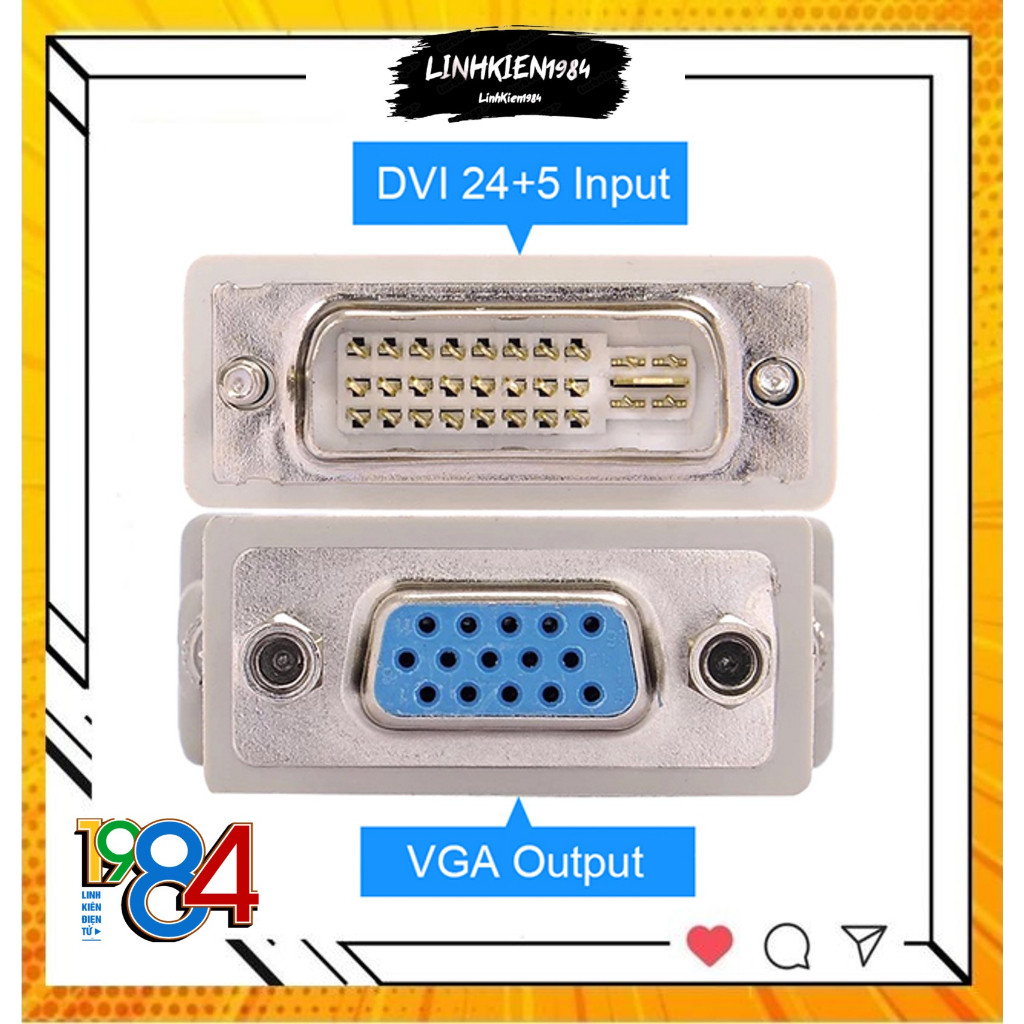 ĐẦU CHUYỂN DVI RA VGA ( 24+5 ) | Shopee Việt Nam