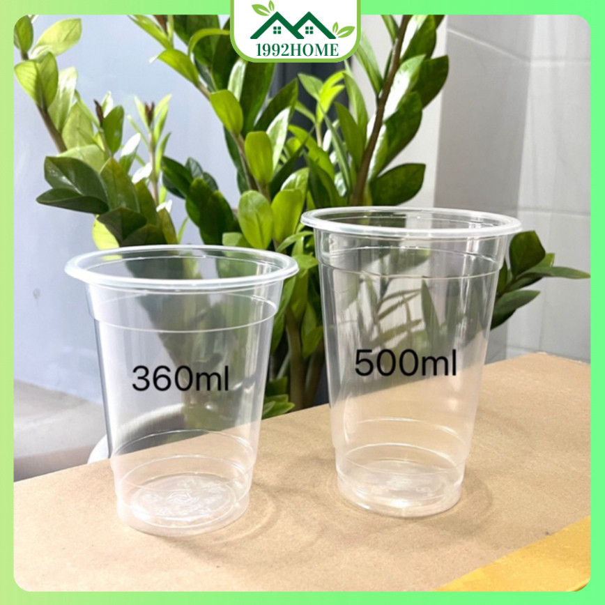 Lốc 50 Cốc Nhựa PP 360ml 500ml 700ml Kèm Nắp Chuyên Dùng Quán Trà Sữa, Trà Chanh 1992Home ...