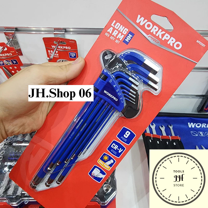 bộ lục giác đầu bi màu xanh Workpro hàng công ty wp222011 | Shopee Việt Nam