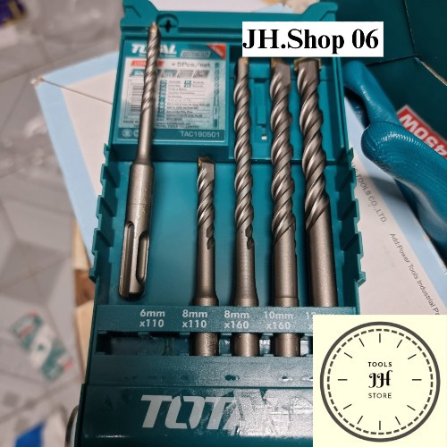 Bộ mũi khoan bê tông đầu gài SDS 5 chi tiết Total TAC190501 | Shopee ...