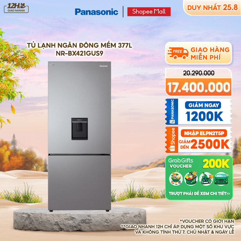 [NHẬP ELPN2T5P Giảm 20% tối đa 2TR5] Tủ lạnh Panasonic Ngăn đông mềm ...