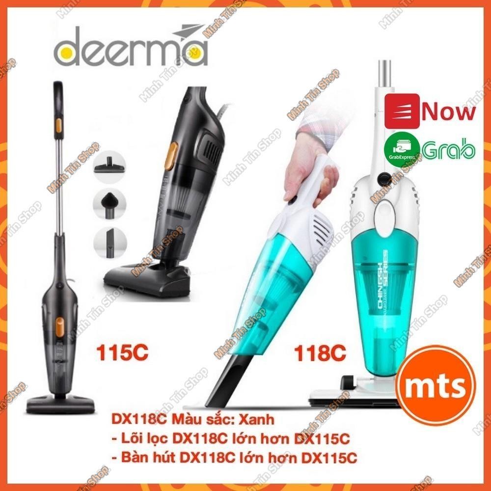 Máy hút bụi cầm tay Deerma DX118C Xanh DX115C Đen gia đình gia dụng 3 ...