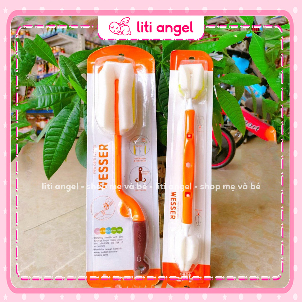 Cọ Rửa Bình Sữa Wesser 2 đầu, cọ Bình sữa Xoay 360 Độ Wesser | Shopee ...