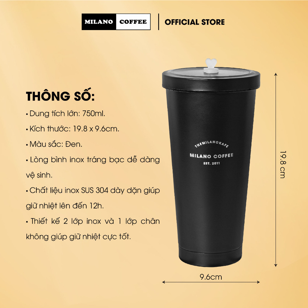 Ly giữ nhiệt cao cấp MILANO COFFEE dung tích 750ml | Shopee Việt Nam
