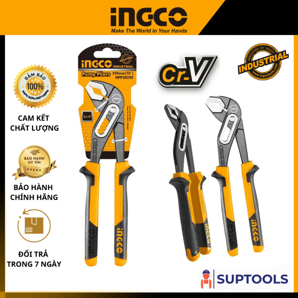 Kềm mỏ quạ 10"/250mm INGCO HPP28258 Kìm vặn mở ống nước kẹp cắt giữ vật ...