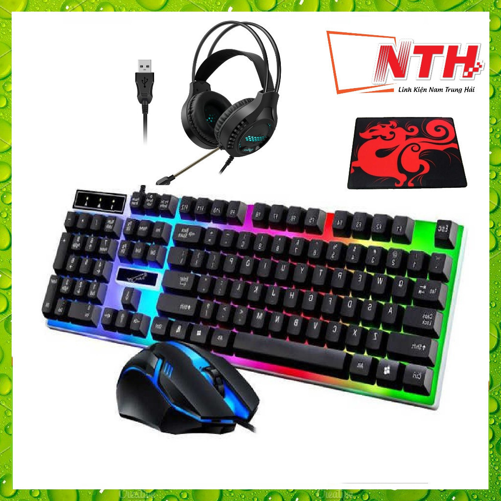 BÀN PHÍM LED 7 MÀU CHUYÊN GAME G21 TẶNG KÈM LÓT CHUỘT VÀ TAI NGHE LED ...
