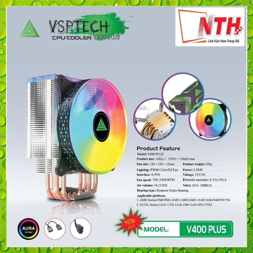 Fan V400 PLUS LED ARGB (Tản 4U, Fan 12cm, Full Socket) | Shopee Việt Nam