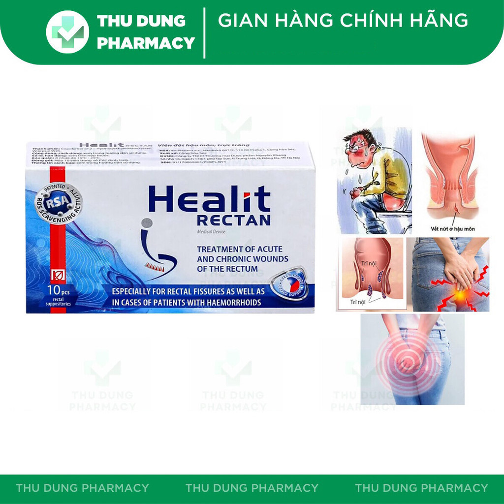 Viên đặt trĩ, nứt kẽ hậu môn Healit Rectan - giảm đau, ngứa, rát, cầm ...