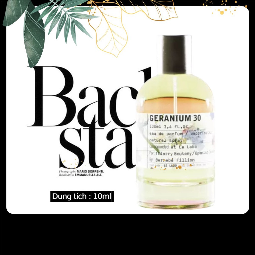 Nước hoa Unisex Le Labo Geranium 30 Limited Edition 10ml ( Phiên Bản ...