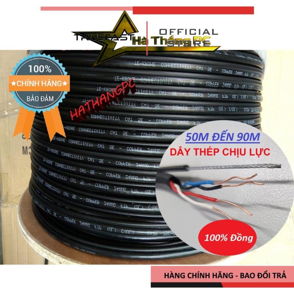 Dây cáp mạng lan ngoài trời bấm sẵn 50m 55m 60m 65m 70m 75m 80m 85m 90m ...