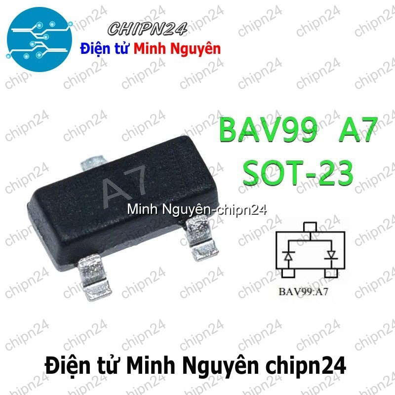 [25 con] (G9.1) Diode Dán BAV99 (A7) SOT-23 0.2A 70V (SMD) (Diode Kép ...
