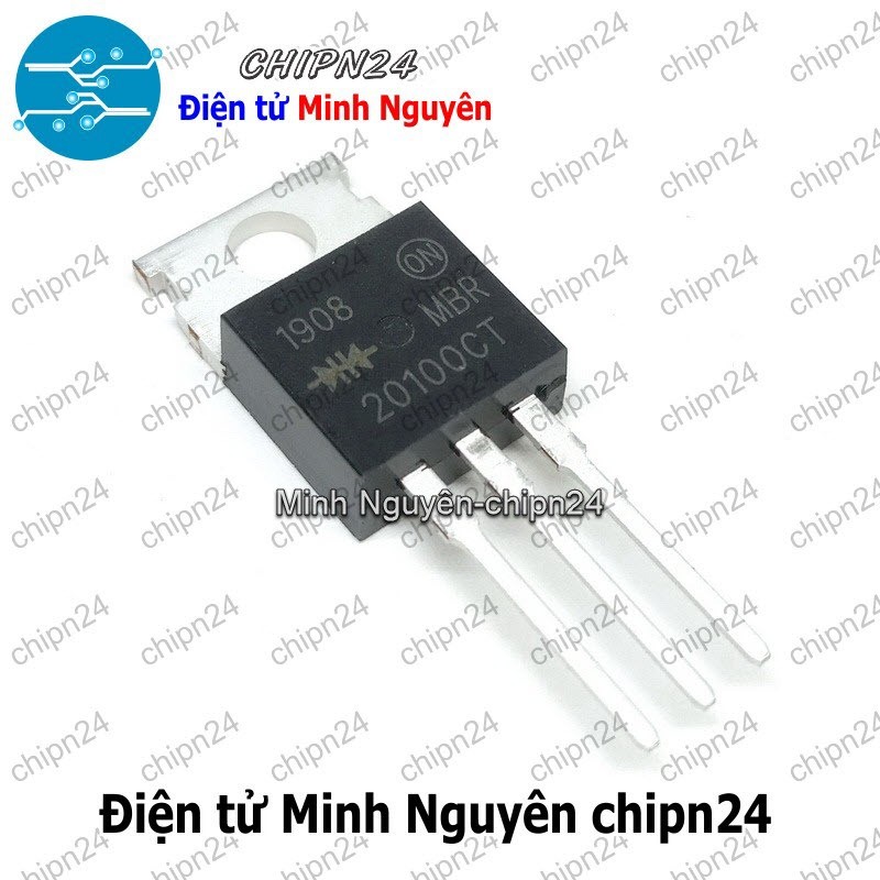 [2 con] (DIP) Diode MBR20100CT TO-220 20A 100V (MBR20100 MBR 20100 20100CT) [Diode Schottky ...