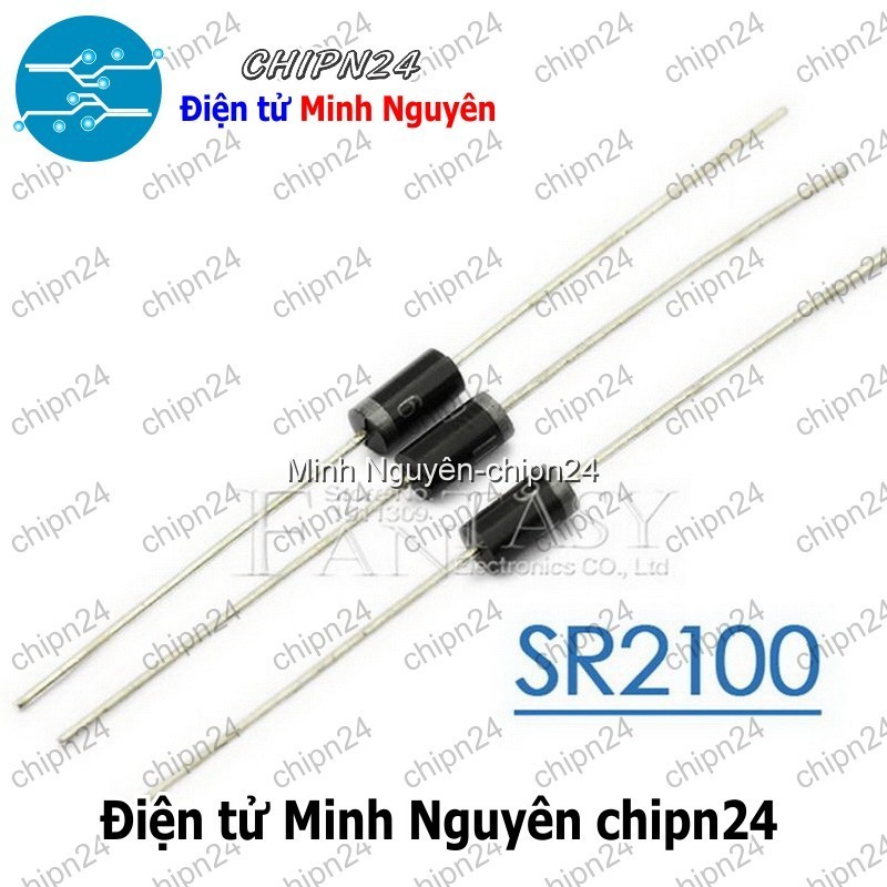 [5 con] (K472) Diode SR2100 DIP DO-15 2A 100V (SR 2100) [Diode Schottky ...