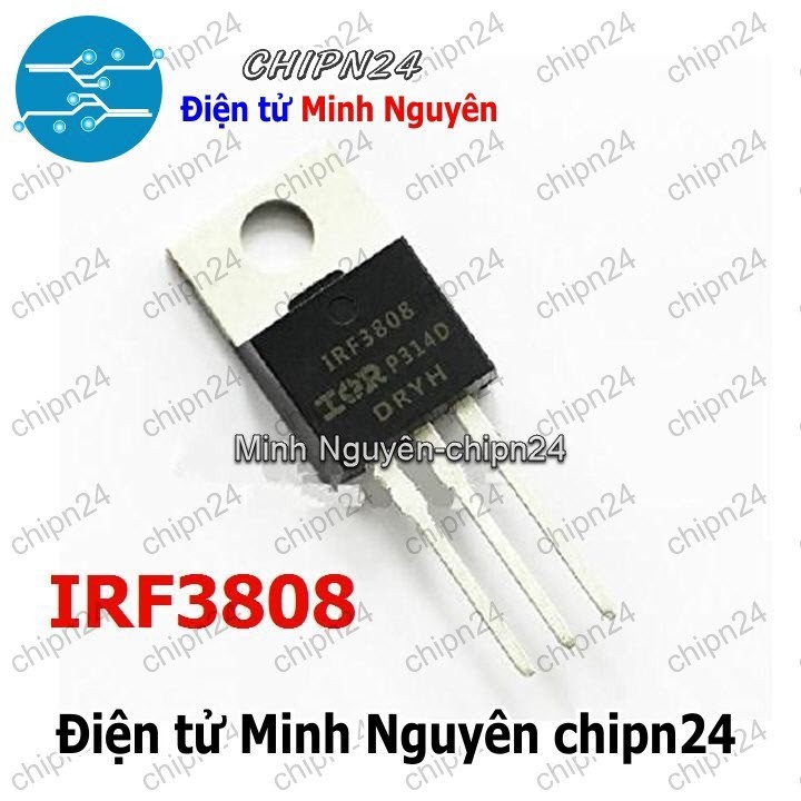 [1 con] (KT1) Mosfet IRF3808 TO-220 140A 75V Kênh N (IRF3808PBF 3808 ...