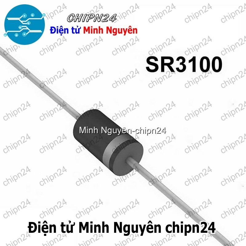 [5 con] Diode SR3100 DIP DO-27 3A 100V (SR 3100) [Diode Schottky ...