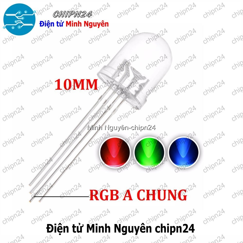 [5 CON] (TK1) Led 10mm Trong 7 Màu RGB 4 chân Dương chung | Shopee Việt Nam