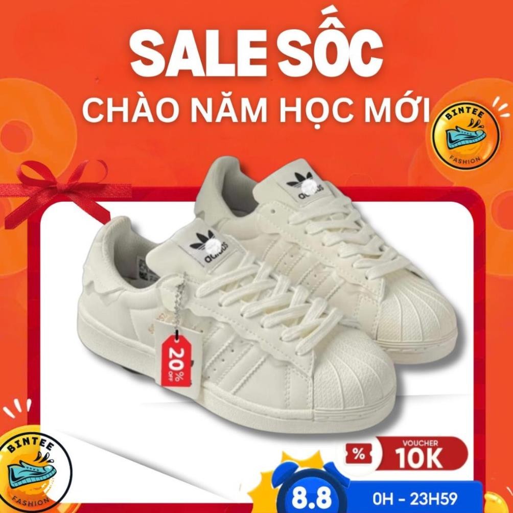 Giày Thể Thao Nam Nữ Adidas Superstar Trắng Sò Kem Cổ Thấp - BINTEE ...