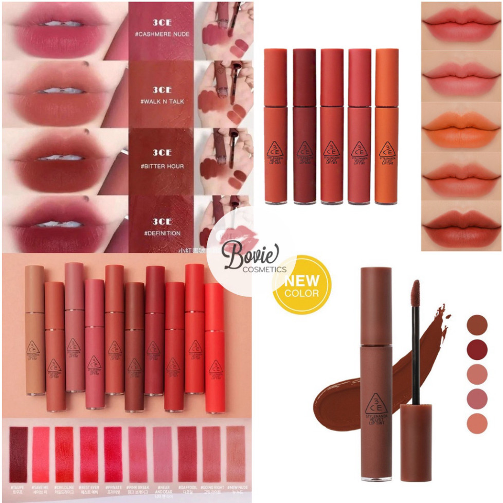 Son Kem Lì 3CE Velvet Lip Tint Walk N Talk / Bitter Hour / Cashmere ...