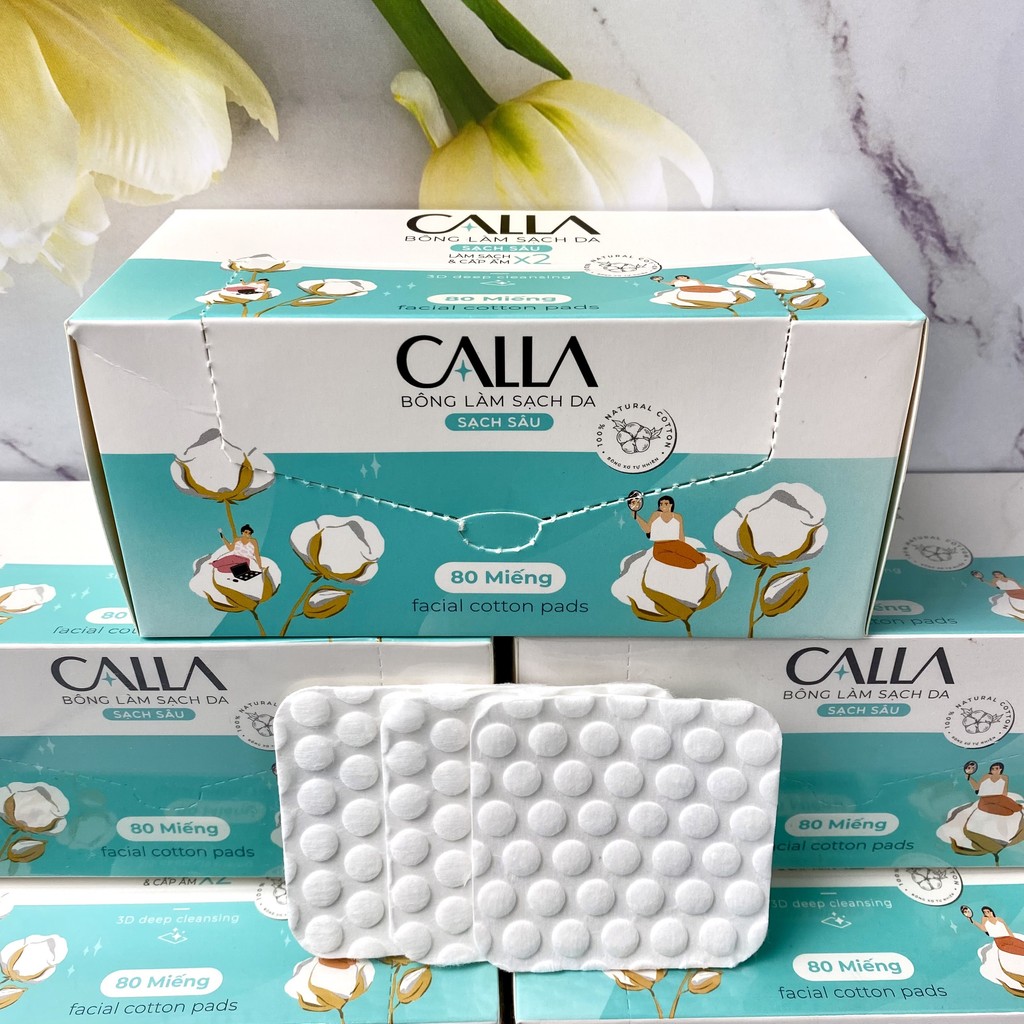Bông Tẩy Trang CALLA 80 miếng/ Hộp Hạt Massage - Chính Hãng Bông Bạch Tuyết | Shopee Việt Nam