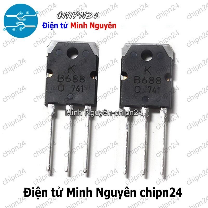 [2 con] (KT1) Transistor B688 (chữ K) TO-264 PNP 8A 120V (2SB688 ...