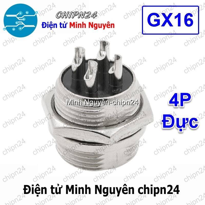 [2 cái] (F119) Jack GX16-4P Đực 15A 250V (Jack điện, tín hiệu, nối nguồn nhiều chân) | Shopee ...
