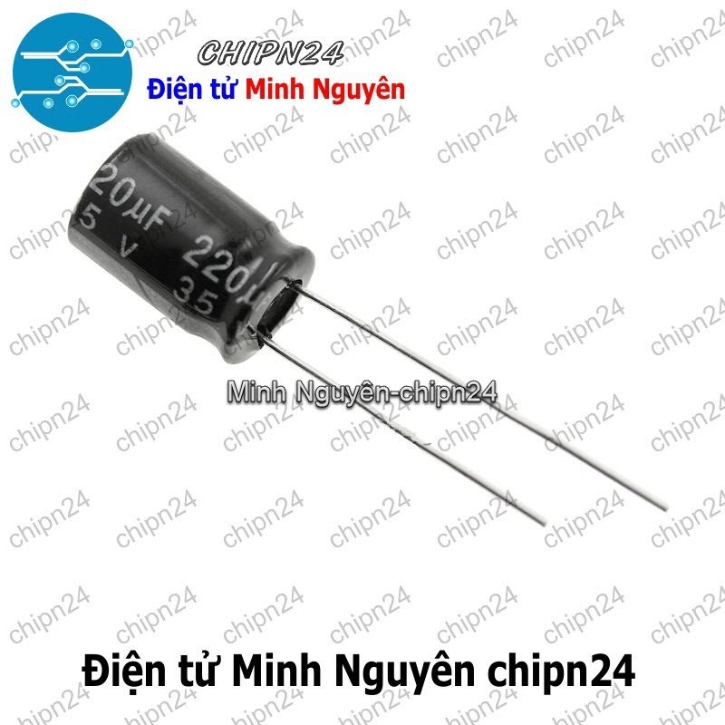 [10 con] (F254) Tụ hóa 220uF 35V Đen (8x12mm) | Shopee Việt Nam