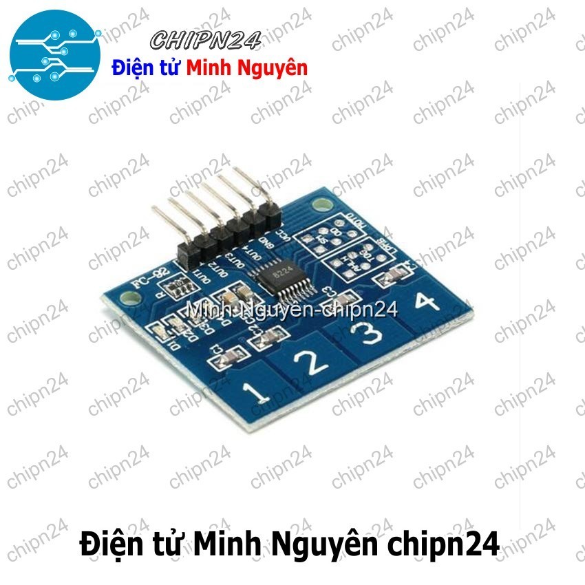 [1 cái] (F19.3) Module TTP224 Bàn phím Cảm ứng 4 chạm điện dung ...