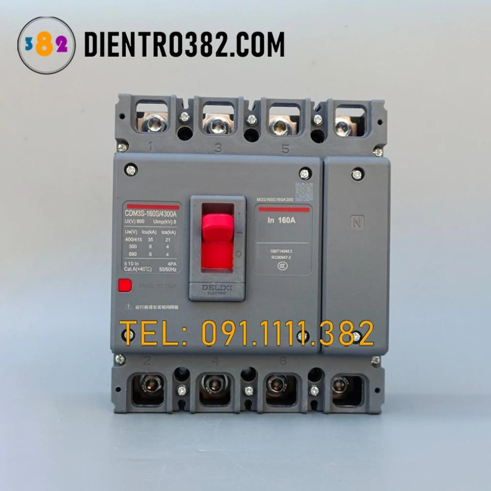 Aptomat khối, át khối 4 pha chống giật chống quá tải hàng delixi chính hãng bảo hành 1 năm ...