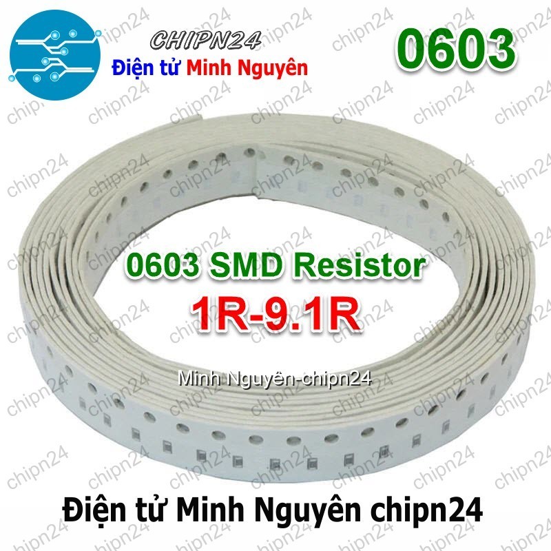 [50 con] (G43) Điện Trở dán SMD 0603 1% (1.6x0.8mm) (1R 1.2R 1.5R 1.8R 2.2R 3.3R 4.7R 5.6R 6.8R ...