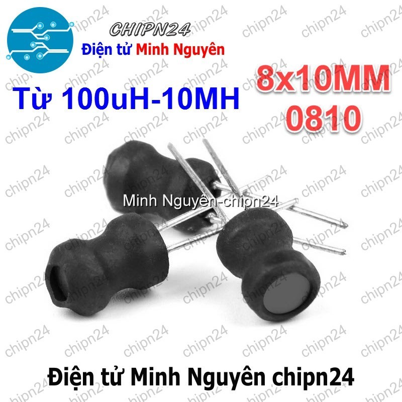 [4 cái] (K229) Cuộn cảm cắm 8x10mm DIP 0810 (100uH/220uH/330uH/470uH/1MH/1.5MH/2.2MH/3.3MH/4.7MH ...