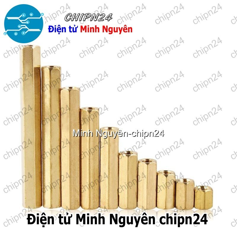 (F37-38) Cọc đồng M3 (Cái-Cái) (Trụ đồng 5mm/7mm/10mm/12mm/15mm/20mm/25mm/30mm/35mm/40mm/45mm ...