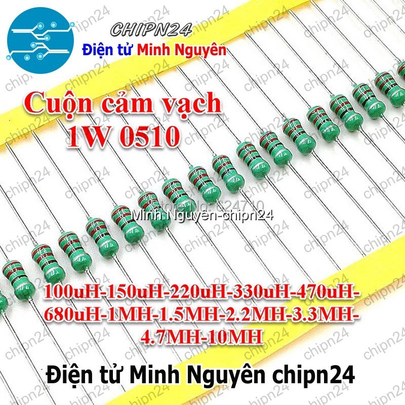 [10 cái] Cuộn cảm vạch 1W DIP 0510 (100uH/150uH/220uH/330uH/470uH/680uH/1MH/1.5MH/2.2MH/3.3MH/4 ...