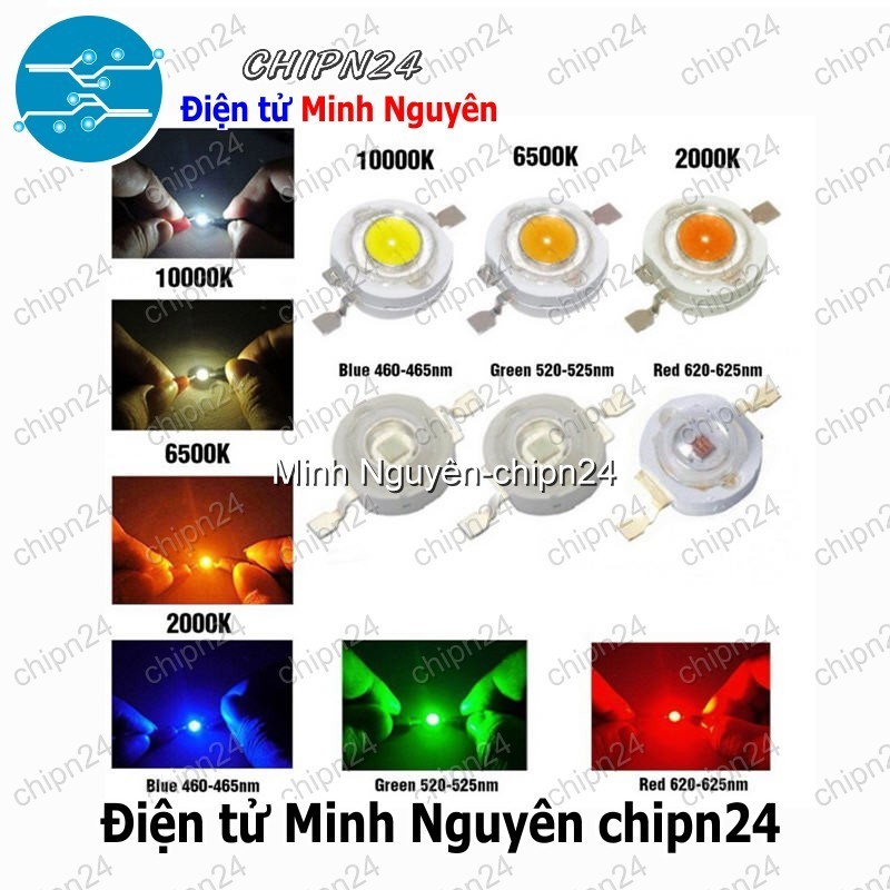 [1 con] (K116) Led 1W Luxeon (Đỏ/Vàng/Xanh Lá/Xanh Dương/Trắng Sáng/Trắng Ấm/Cam/RGB) - [Chọn ...