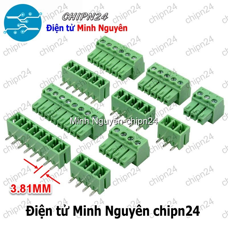 (F208) Domino 15EDG3.81 Cong (Terminal 3.81 3.81mm đấu dây cọc nguồn 2P/3P/4P/5P/6P/7P/8P/9P/10P ...