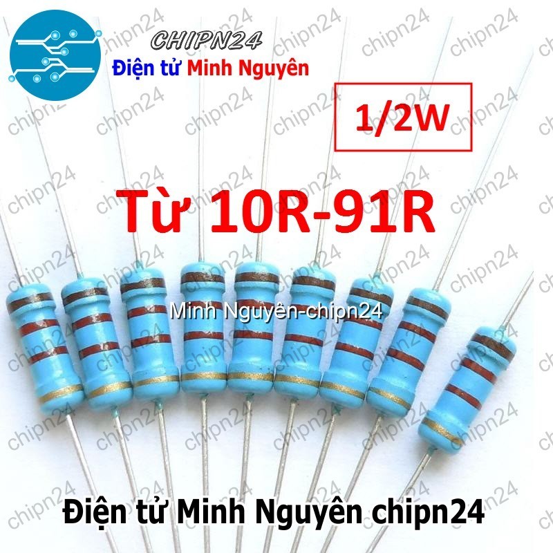 [20 con] Điện Trở 1/2W 5% (10R 12R 15R 18R 22R 33R 39R 47R 51R 56R 68R 82R) - [Chọn Loại ...