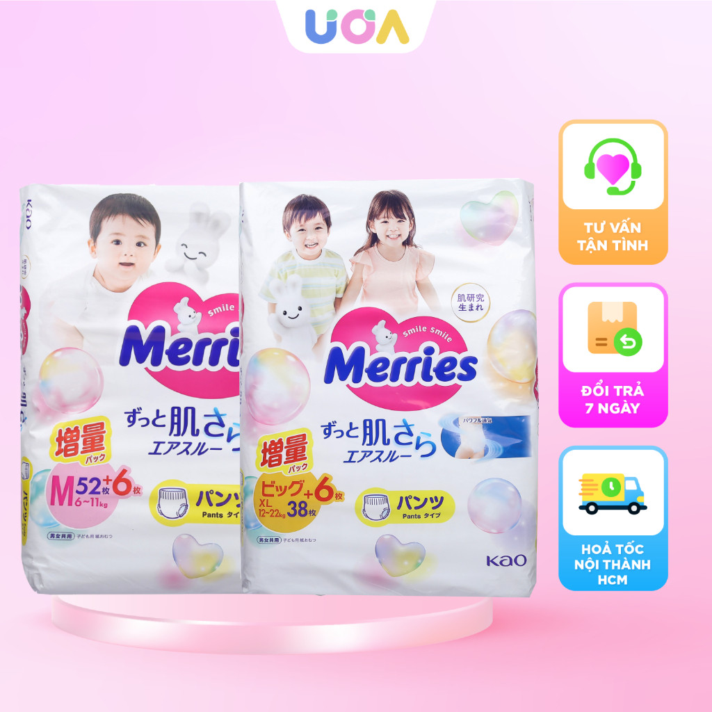 (Cộng Miếng )Tã Bỉm Merries Quần Nội Địa Nhật cộng miếng cao cấp đủ ...